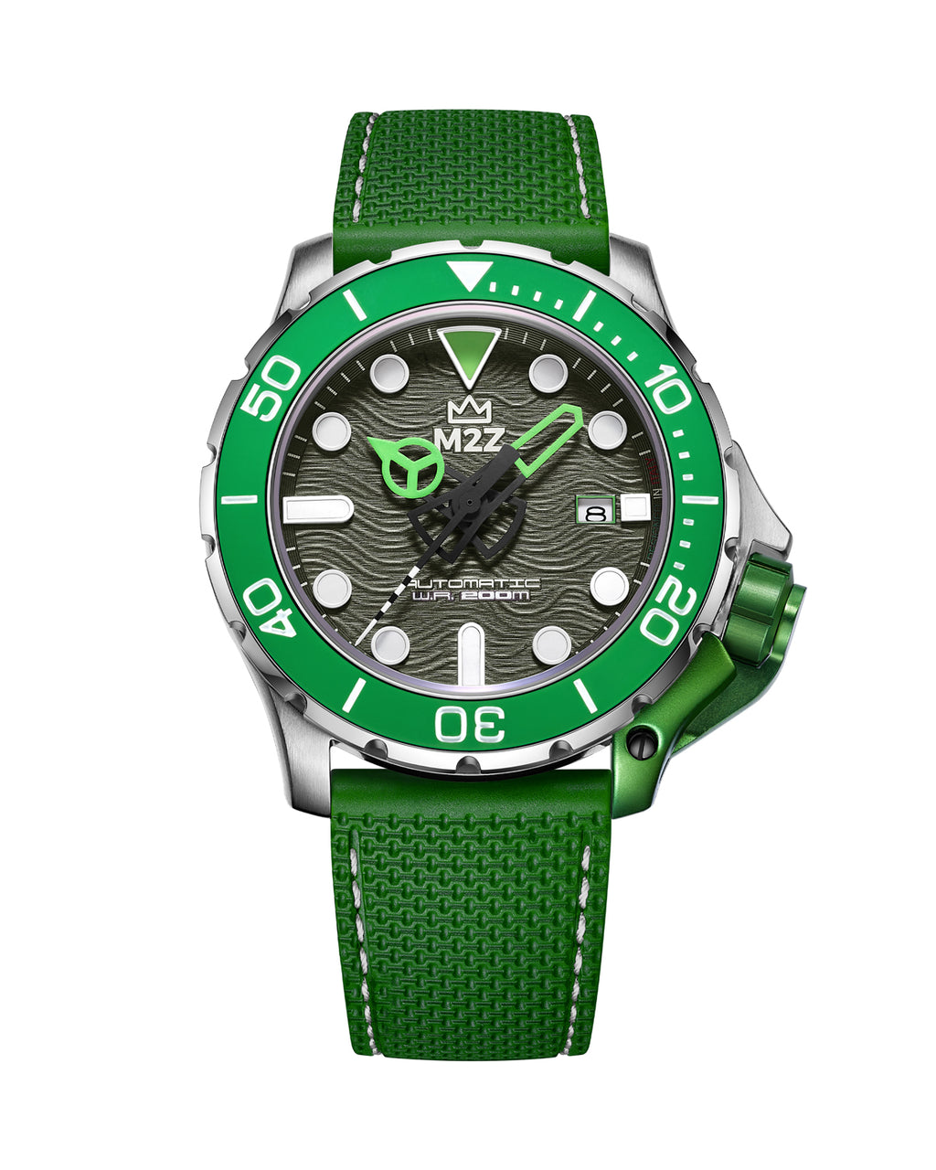 Monoblock diver watch 200 meters - green – m2zwatches